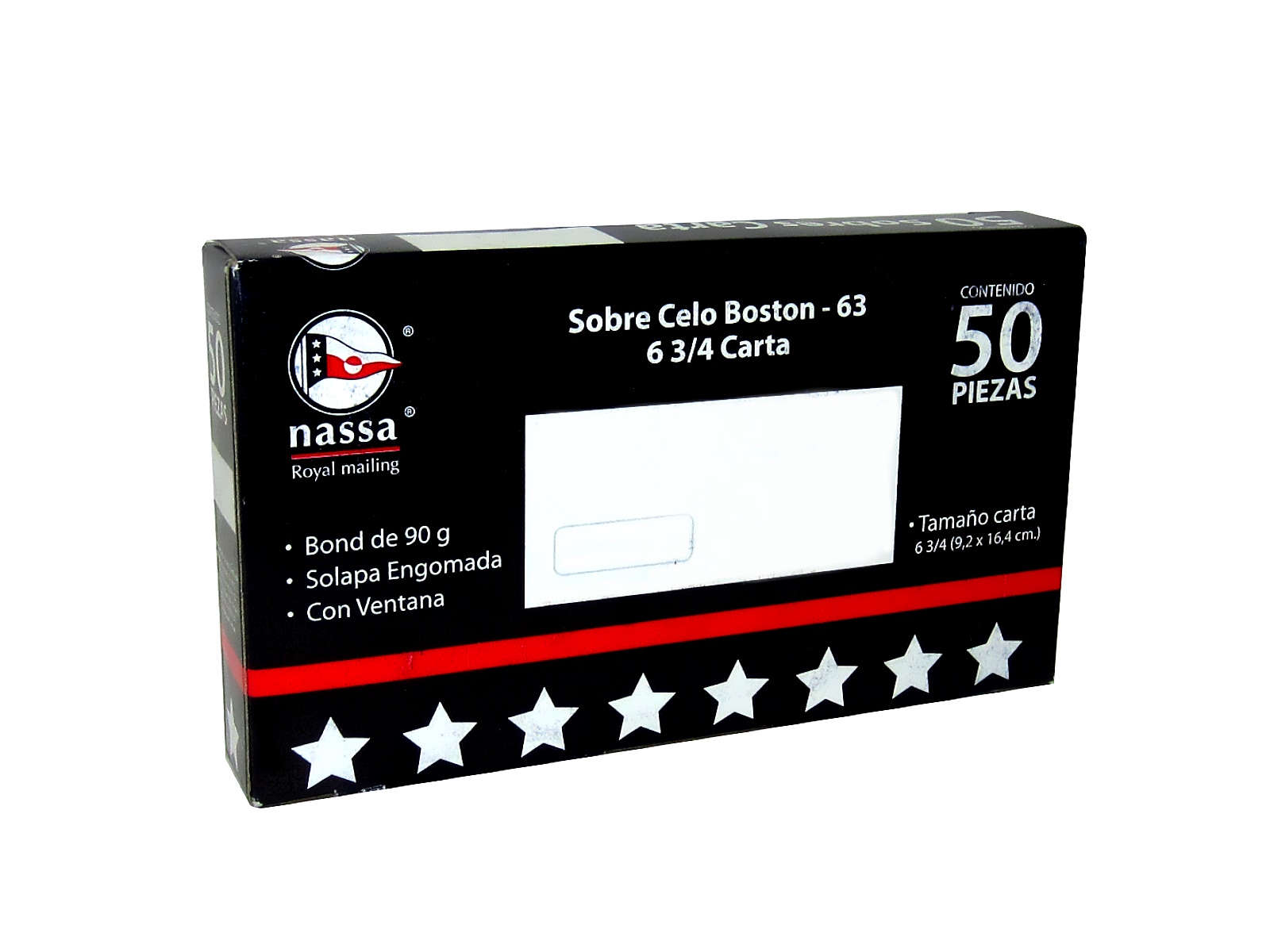 SOBRE BLANCO CELO-BOSTON CARTA 6 3/4 PAQ C/50 60GMS NASSA - Proveedora ...