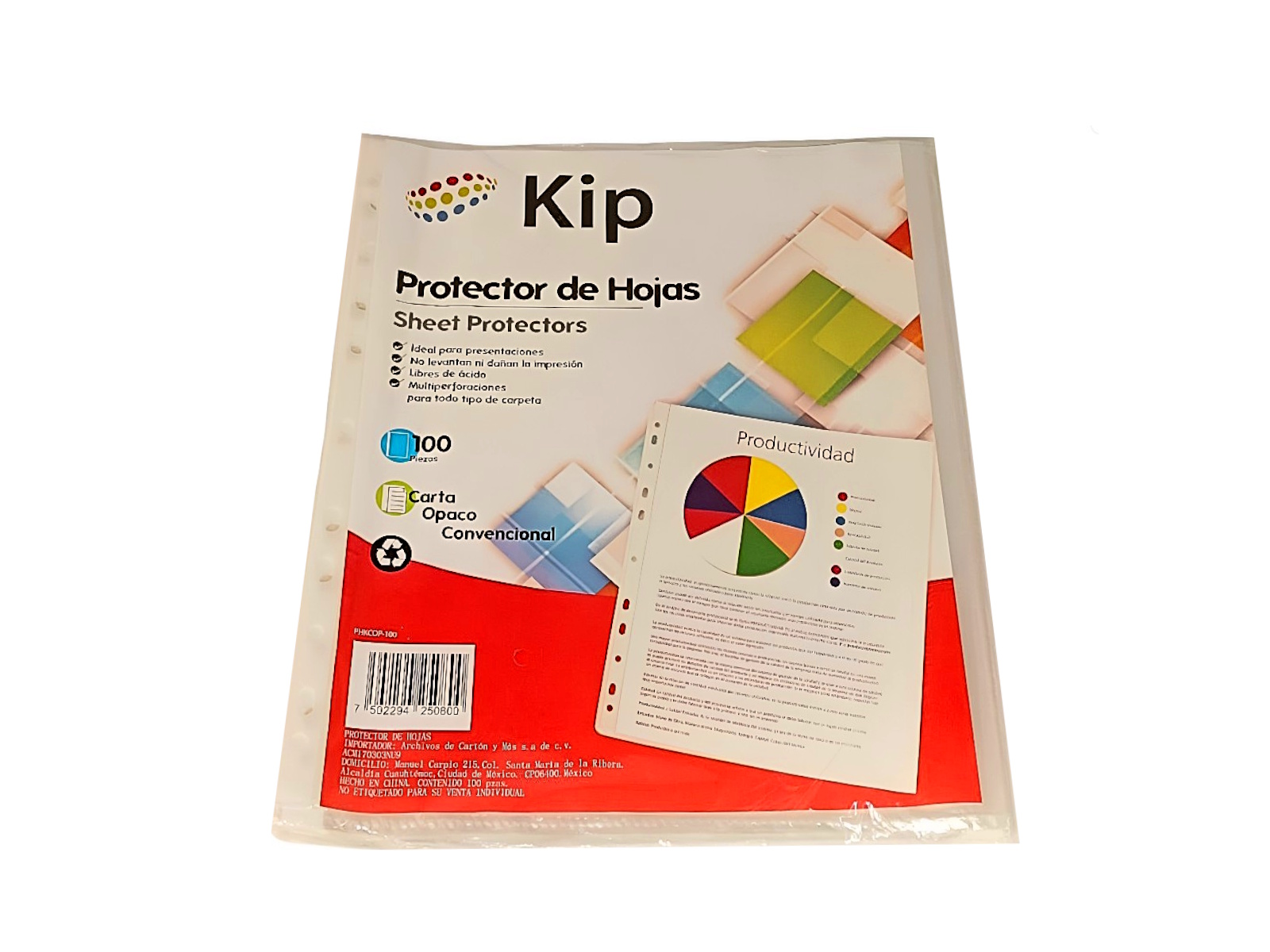 MICA PROTECTORA DE HOJAS TRANSPARTENTE CARTA C/100 OPACA KIP ...