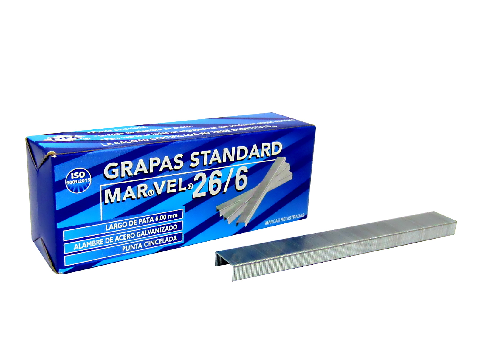 GRAPA STANDAR MARVEL 26/6 C/5000 PZA. - Proveedora de Oficinas